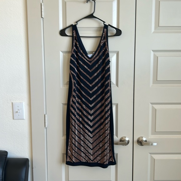 Carmen Marc Valvo | Dresses | Carmen Marc Valvo Black And Gold Sequin ...